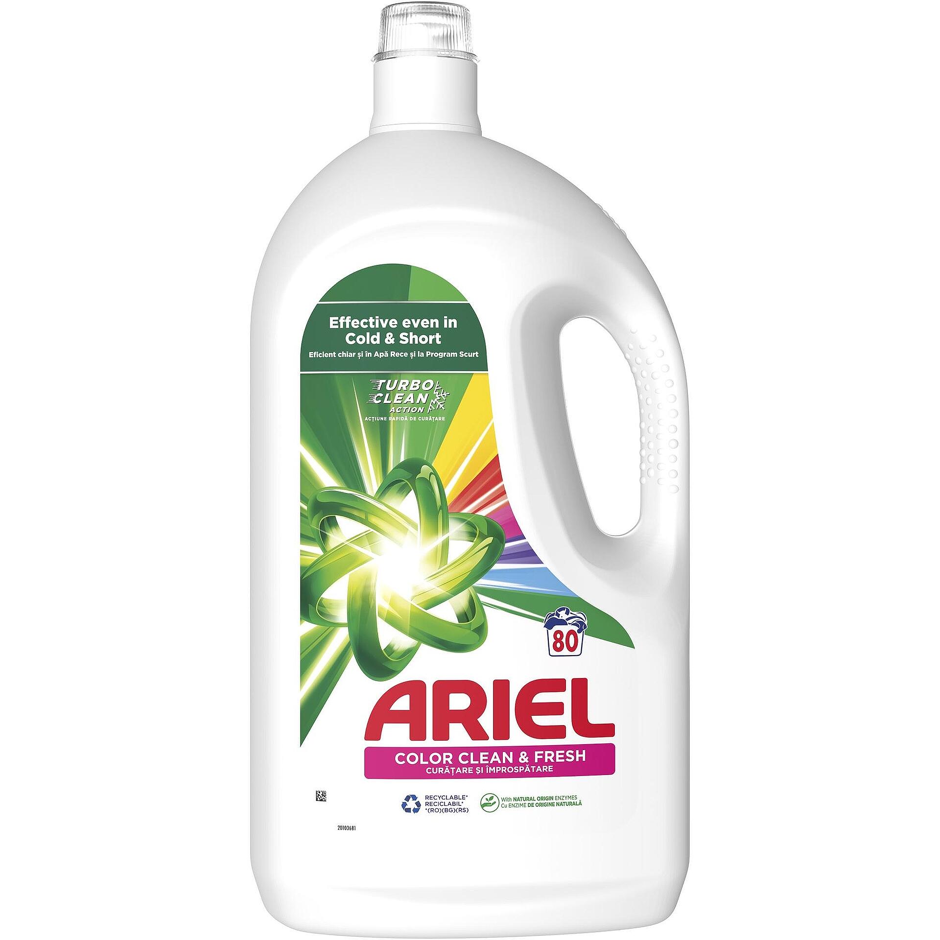 Ariel Color Clean & Fresh течен препарат за цветно пране, 80 пранета ...