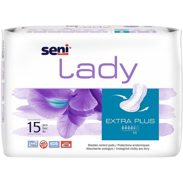 Seni Lady Extra Plus урологични подложки, 15 см x 33 см | 15 бр. | на ...
