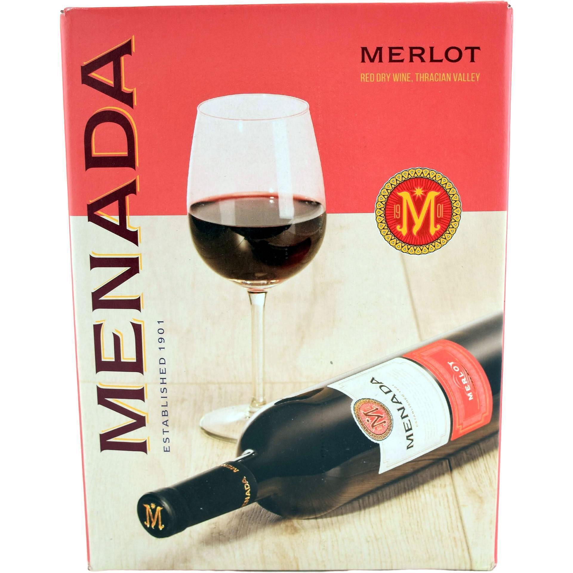 Menada червено вино мерло | 3 л | на изгодна цена с доставка в България ...