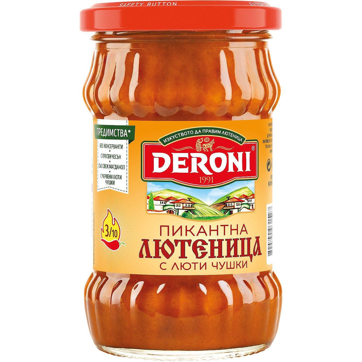 Deroni пикантна лютеница | 260 г | на изгодна цена с доставка в България от Limon.bg