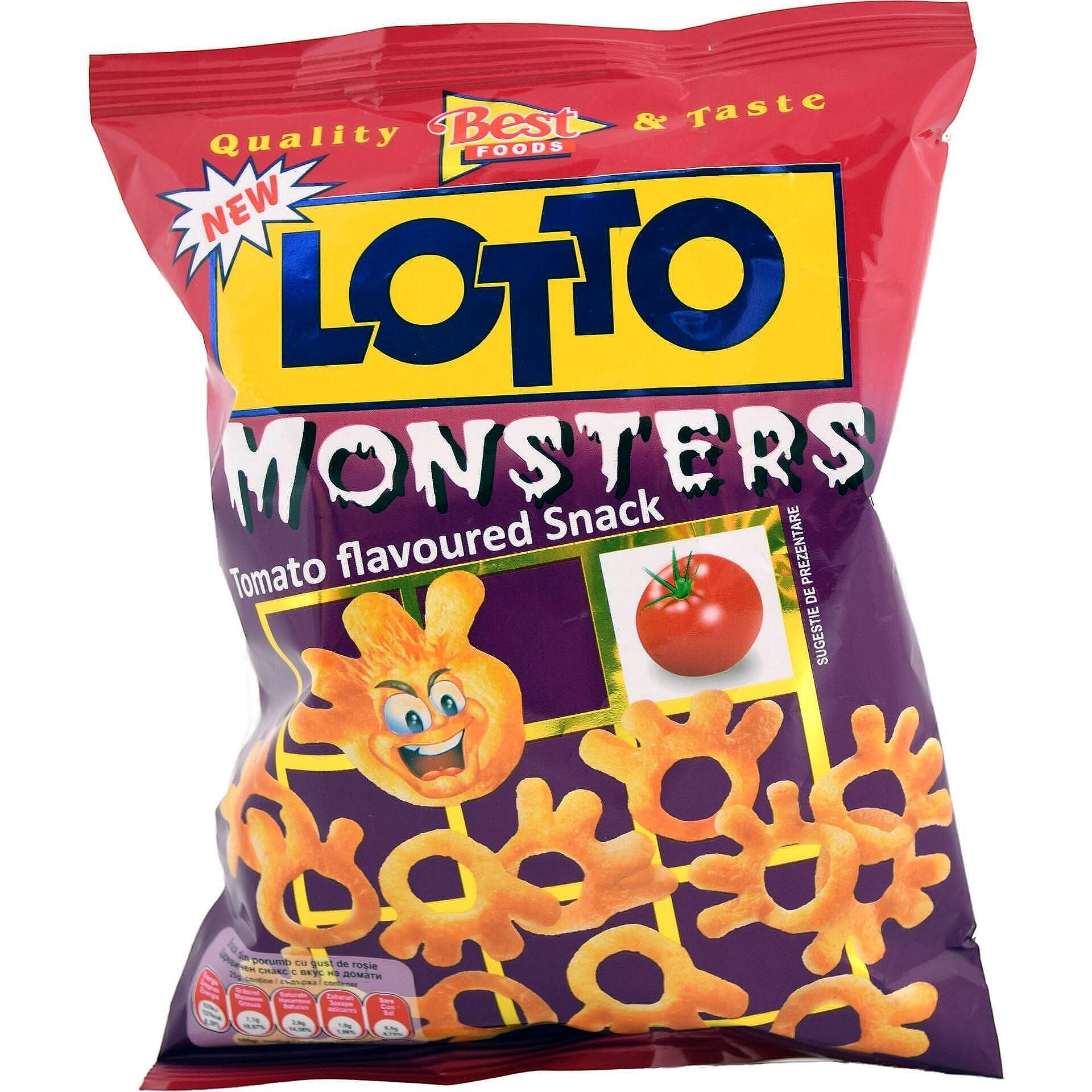 Lotto Monsters снакс с вкус на домати | 35 г | на изгодна цена с ...