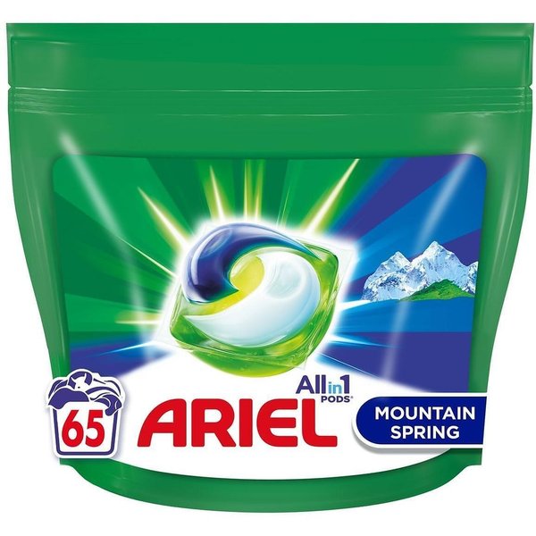 Ariel AllIn1 Pods Mountain Spring гел капсули за пране, 65 пранета | 65 ...
