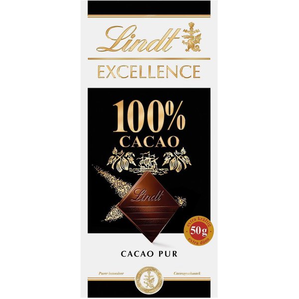 Lindt Exellence Cacao Pur шоколад 100% какао | 50 г | на изгодна цена с ...