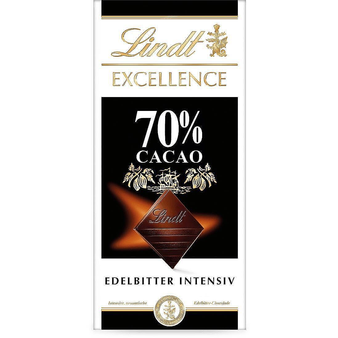 Lindt Excellence тъмен шоколад, 70% какао, промо опаковка | 100 г | на ...
