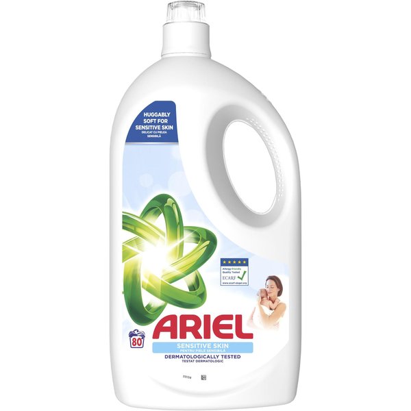 Ariel Sensitive Skin течен перилен препарат, 80 пранета | 3.6 л | на ...