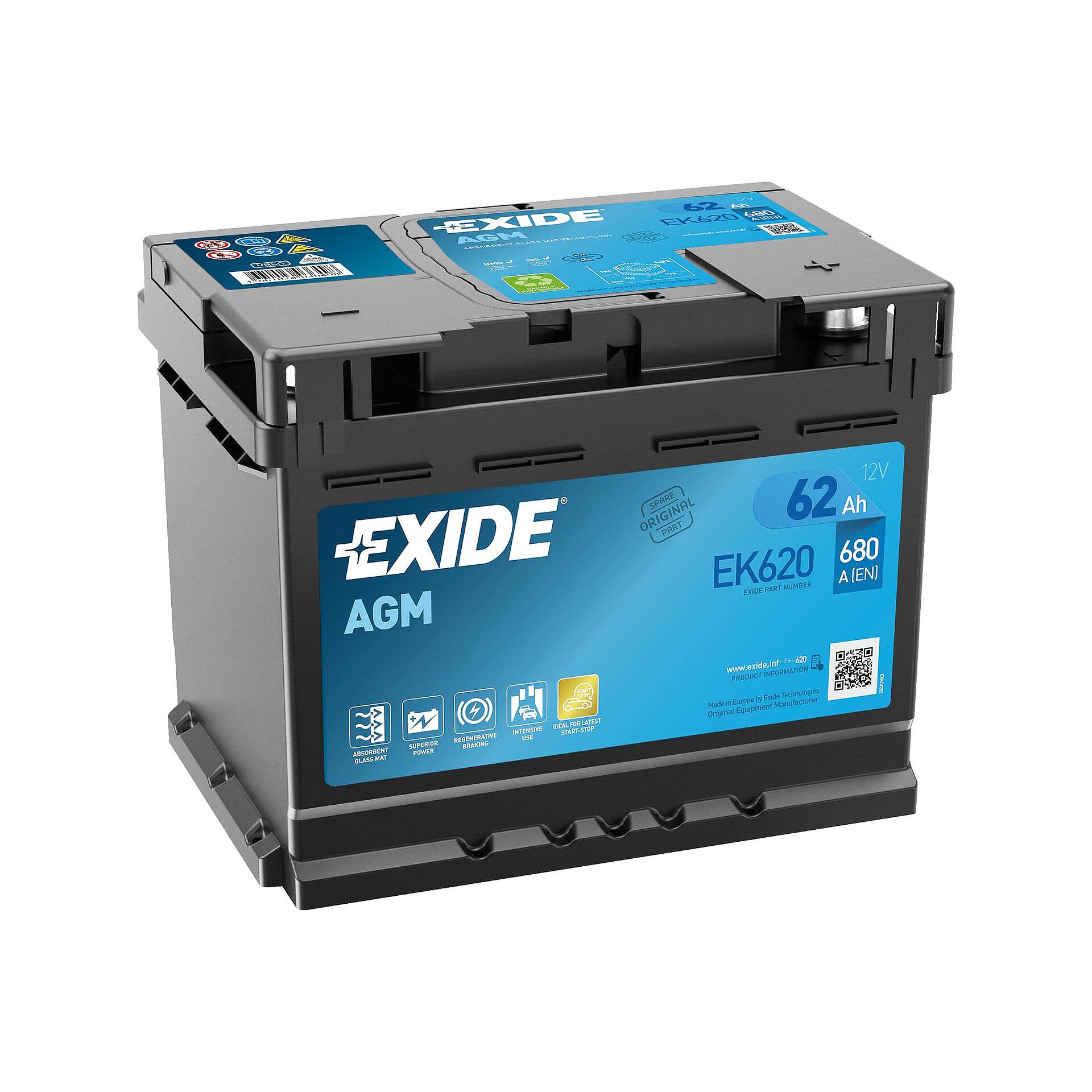 Акумулатор Exide AGM 12V 62Ah 680A R+