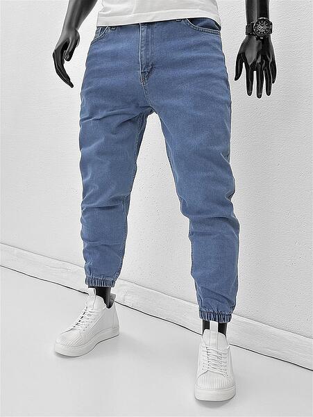 Мъжки сини дънки тип джогър-6228