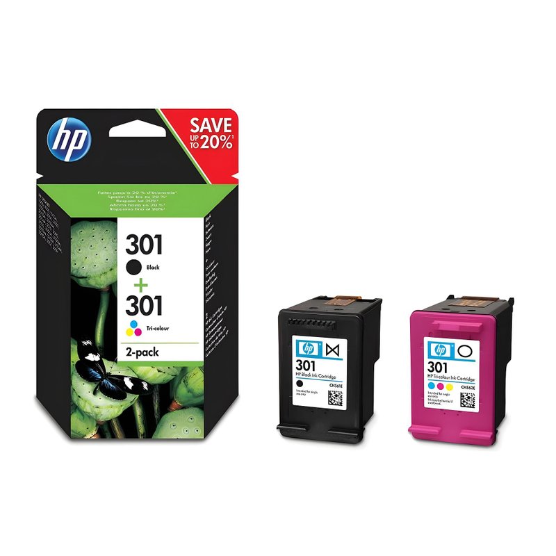 Комплект оригинални мастилени глави, HP 301 BK + HP 301 Color