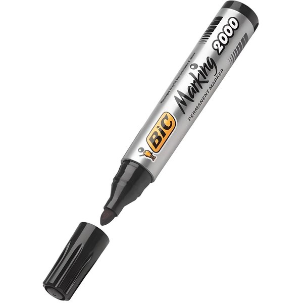 Маркер перманентен BIC 2000 объл Черен