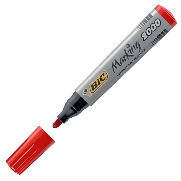 Маркер перманентен BIC 2000 объл Червен