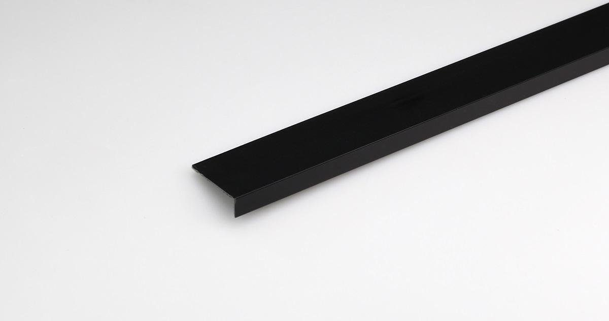 PVC L-профил Arcansas 200 x 3 x 2 см, черен сатен