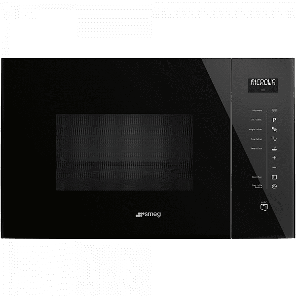 Микровълнова за вграждане SMEG FMI125N, Черно стъкло