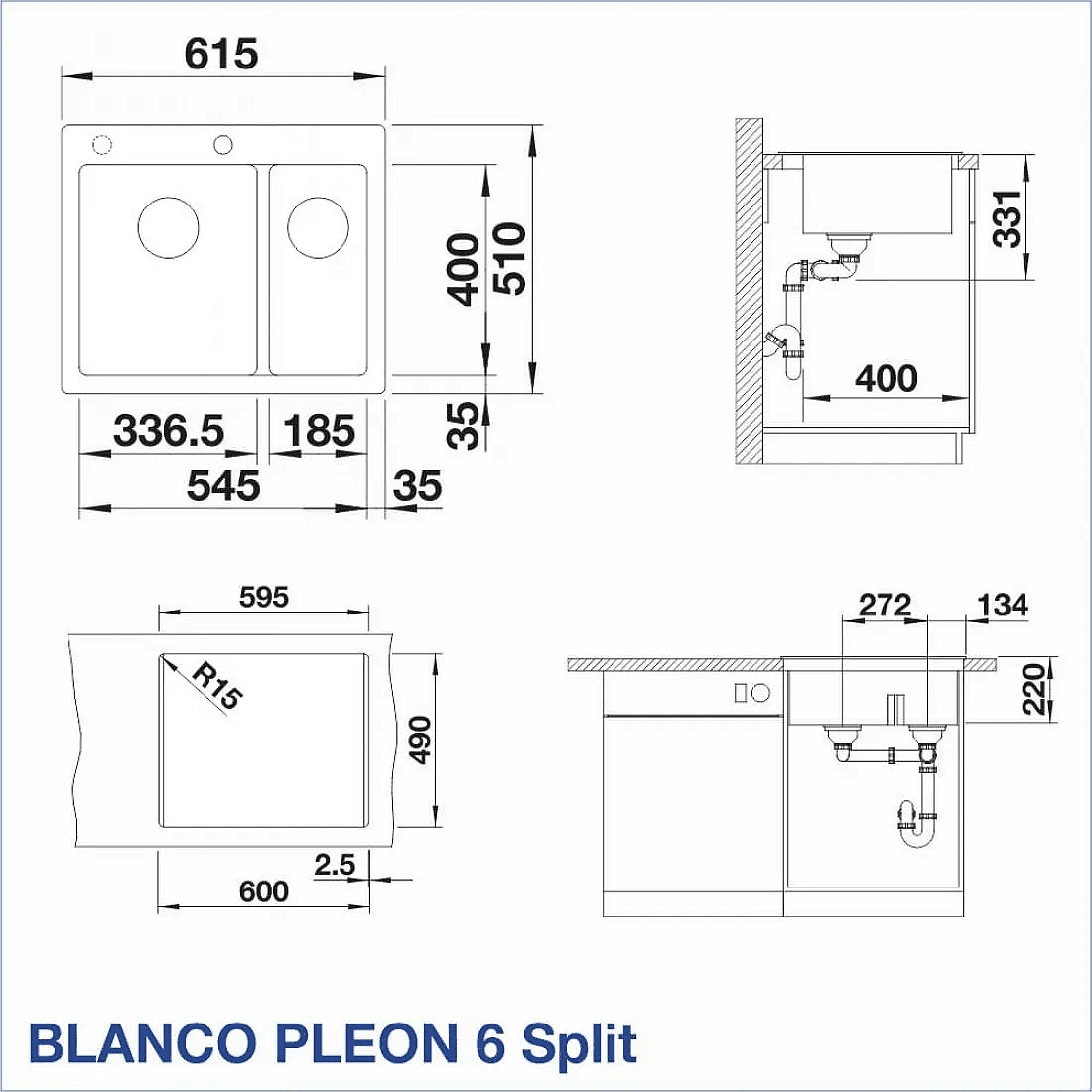 Кухненска мивка BLANCO PLEON 6 Split