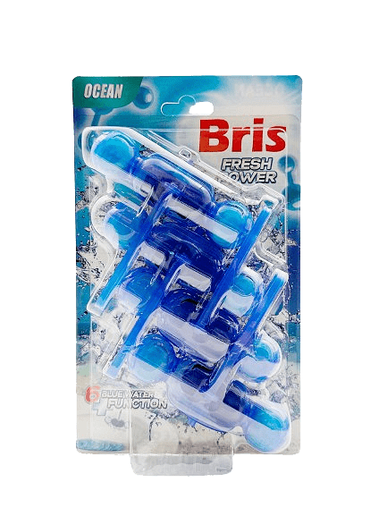 BRIS OCEAN FRESH POWER BLUE WATER Ароматизатор за тоалетна чиния, 4x55гр.