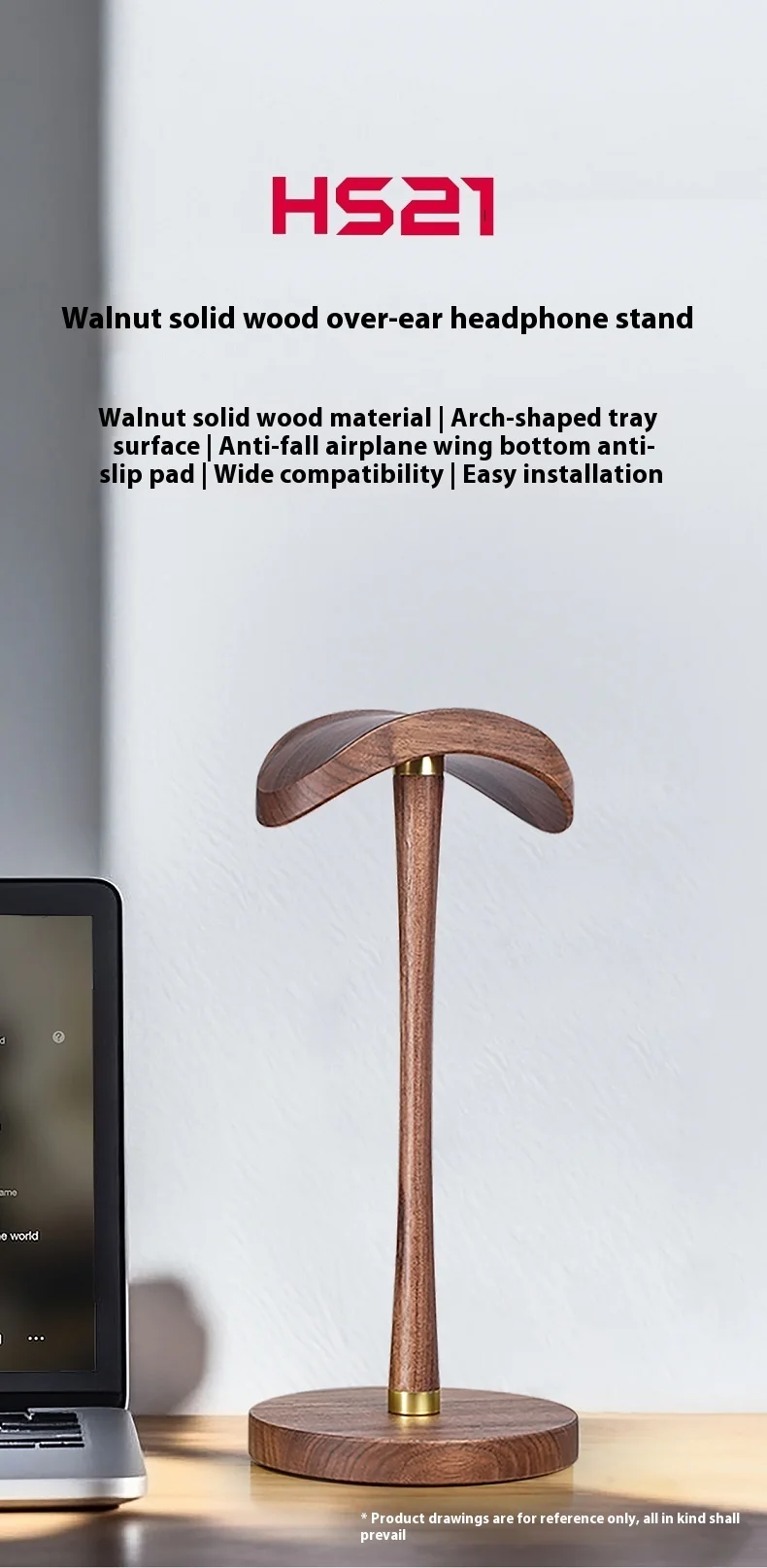 FiiO HS21 Walnut Solid Wood Headphone Stand