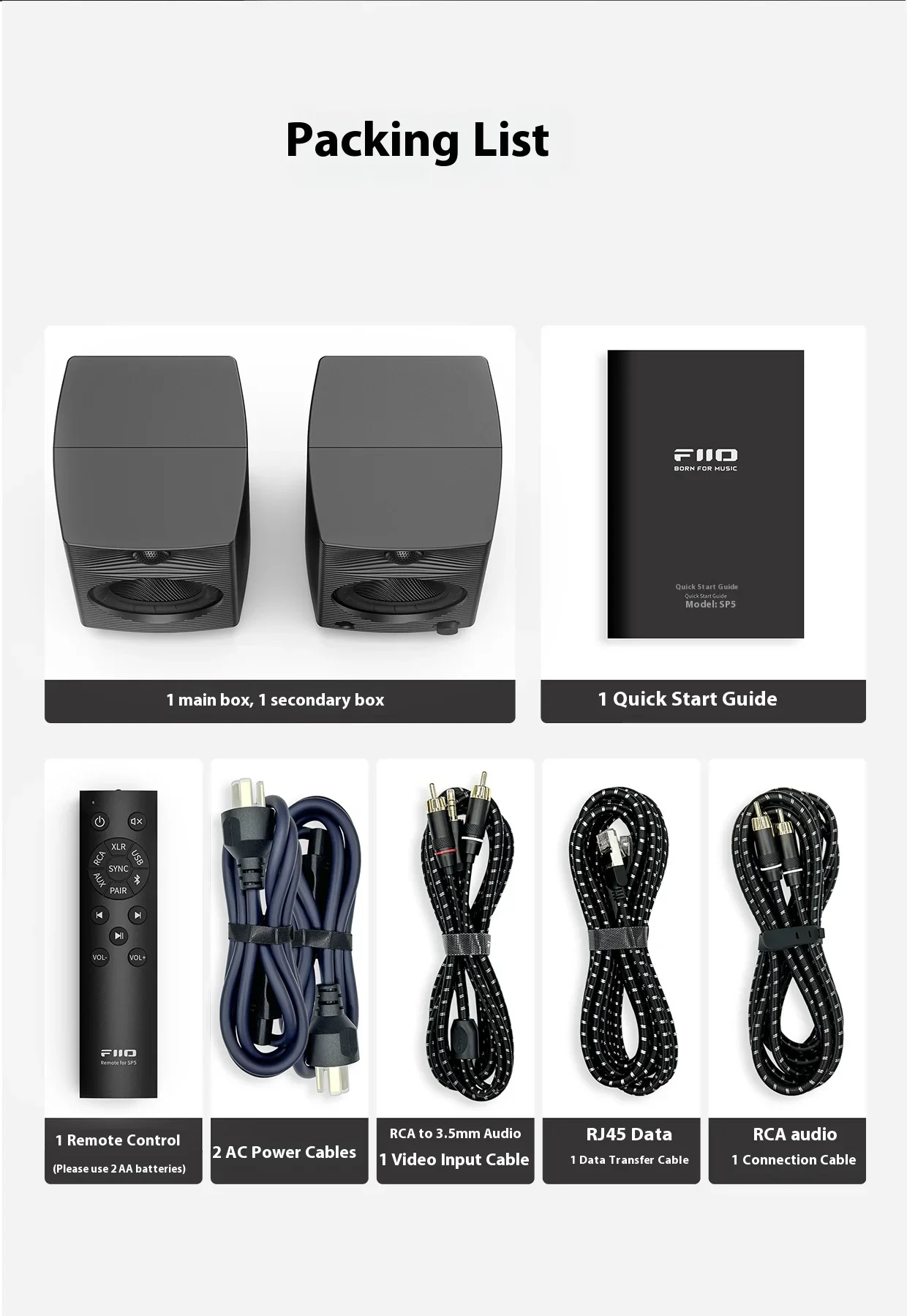 FiiO SP5 High-Fidelity Active Desktop Speakers