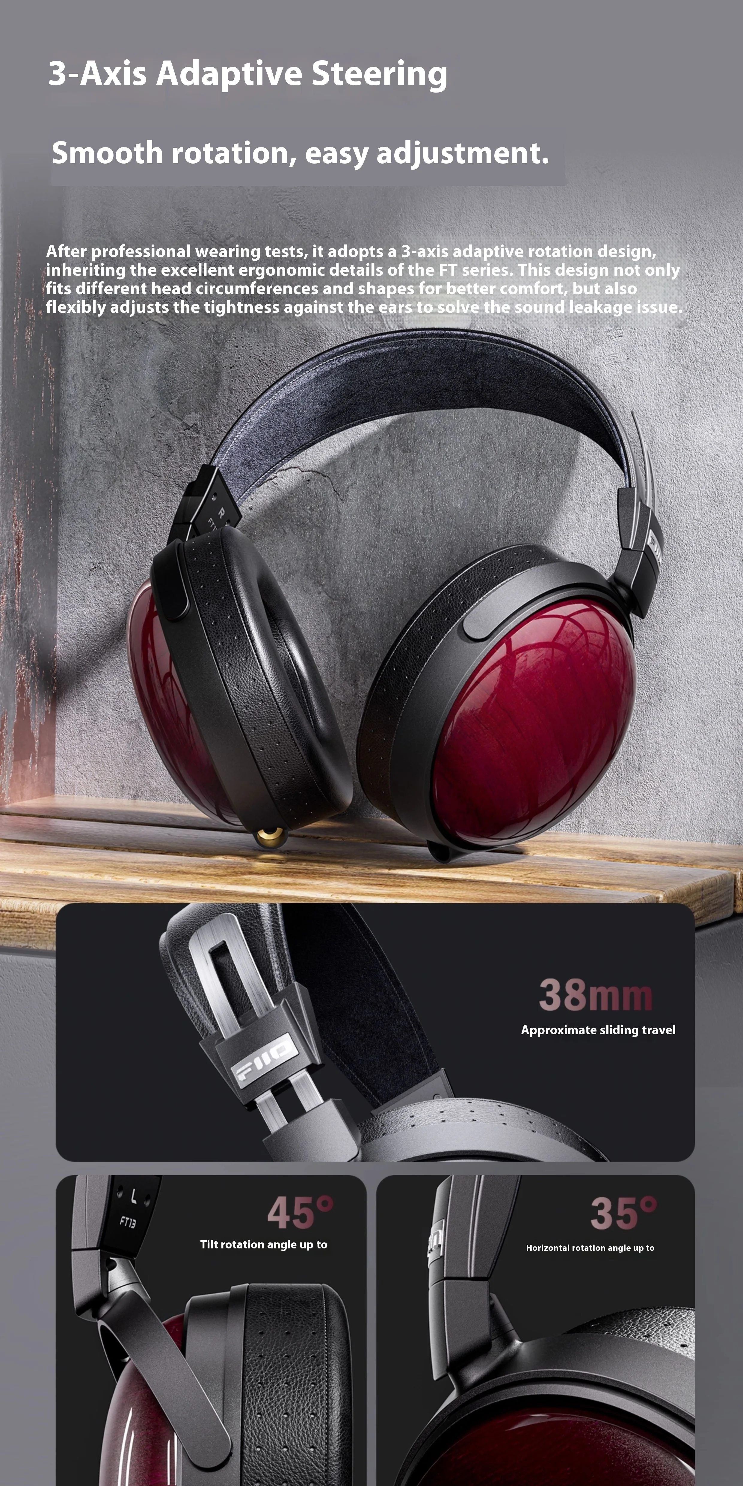 FIIO FT13 60 mm Purpleheart Wood Closed-Back Headphones | Fiio.eu