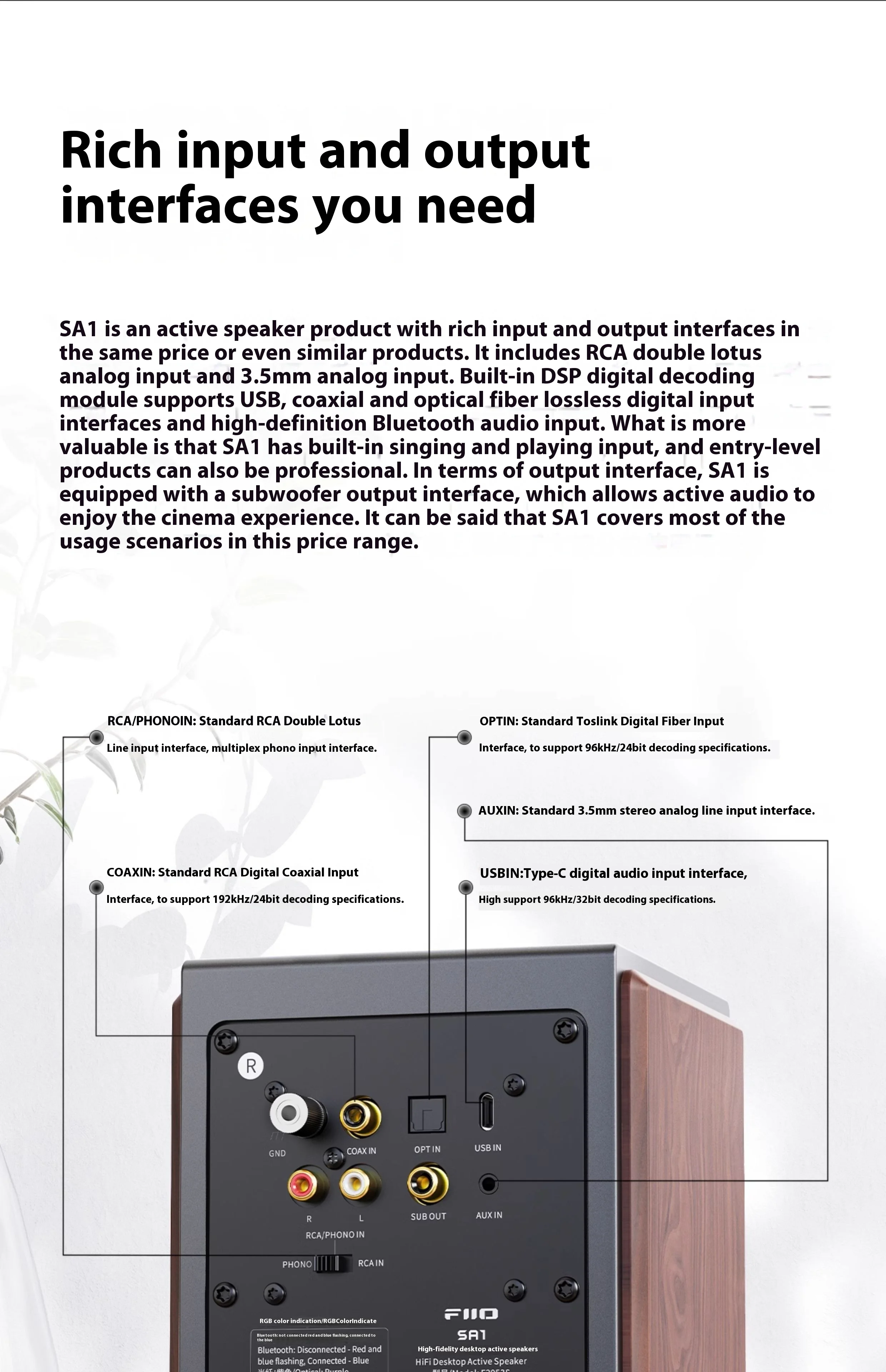 Fiio SA1 High-Fidelity Desktop Active Speaker | Fiio.eu