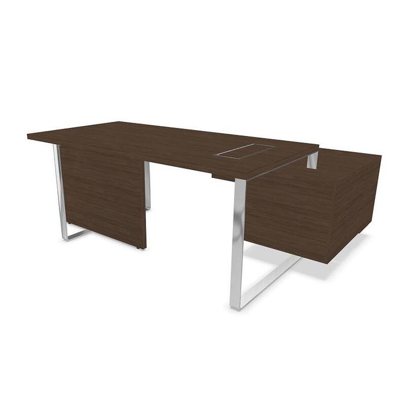 Narbutas Бюро Plana, 2040 х 1500 х 750 mm, тъмен орех, бял метал