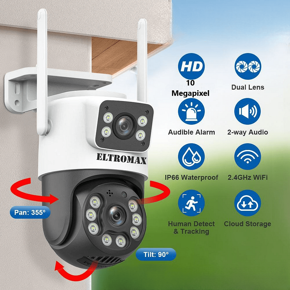 Двойна 360 Градуса ICSEE Wi-Fi Камера ToBy Eltromax с 10 мегапиксела и AI функция