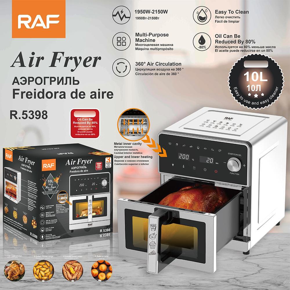 Airfryer RAF DualCrisp, 10 Литра, 2200W, Без Мазнина, С Горен и Долен Реотан + Подарък Книжка с ...