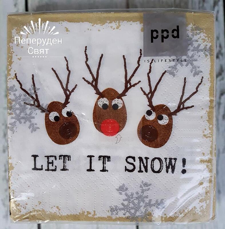 КОЛЕДНИ САЛФЕТКА 1 БРОЙ / ДЕКУПАЖ