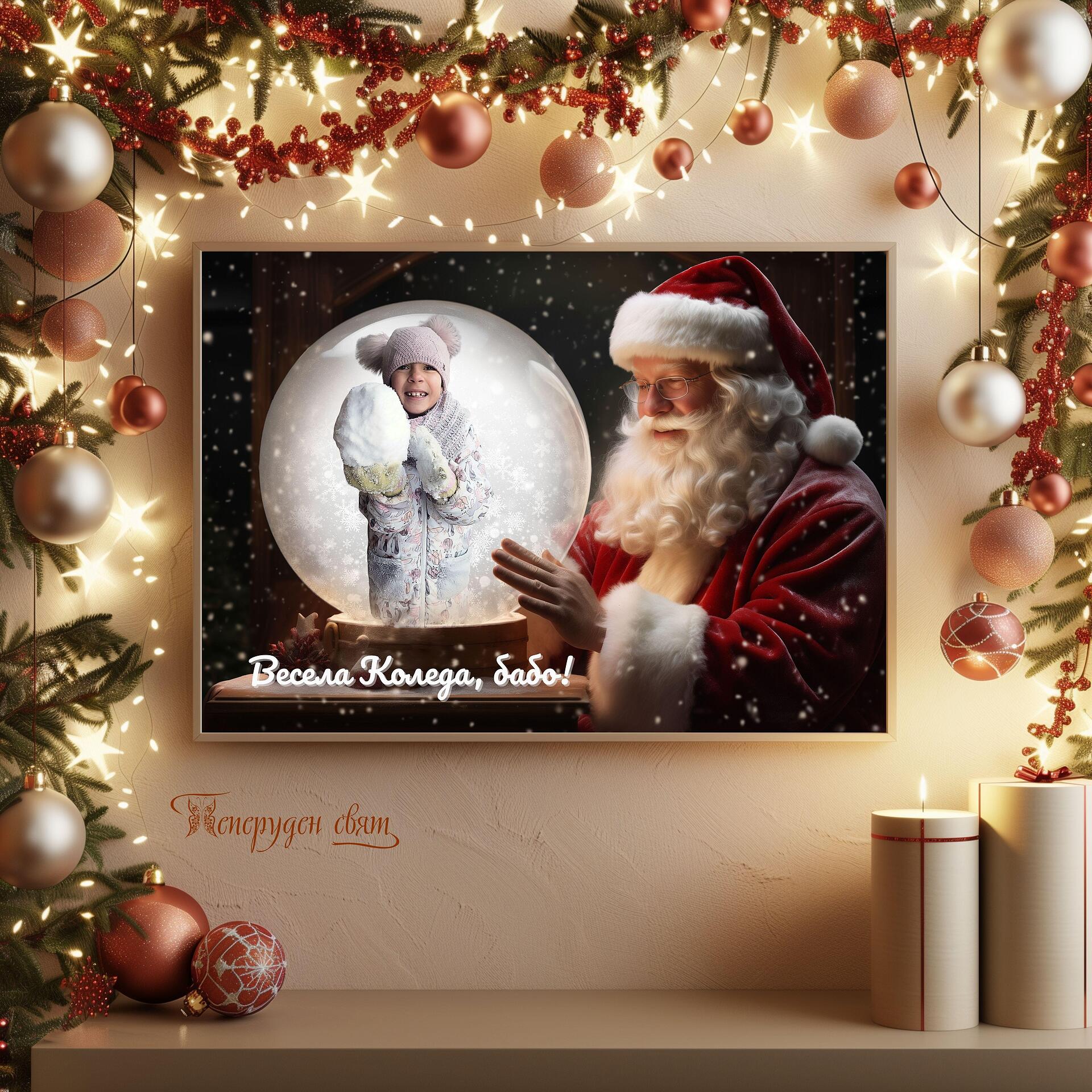 ПЕРСОНАЛИЗИРАНА КОЛЕДНА РАМКА А4 "МАГИЯТА НА ДЯДО КОЛЕДА"