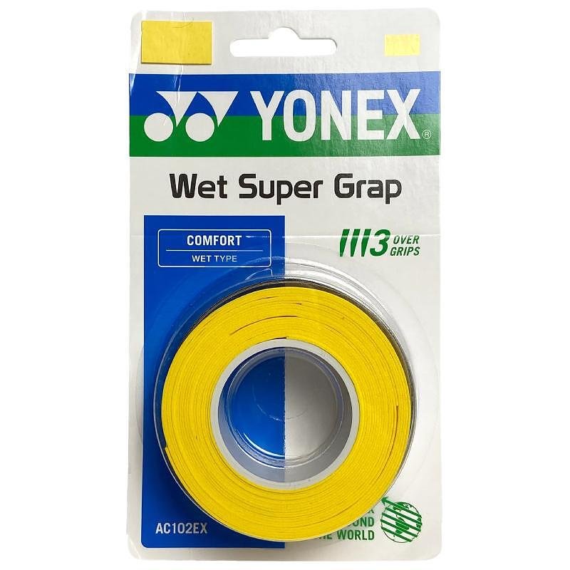 Грипове Yonex WET SUPER GRAP Yellow - 3 броя