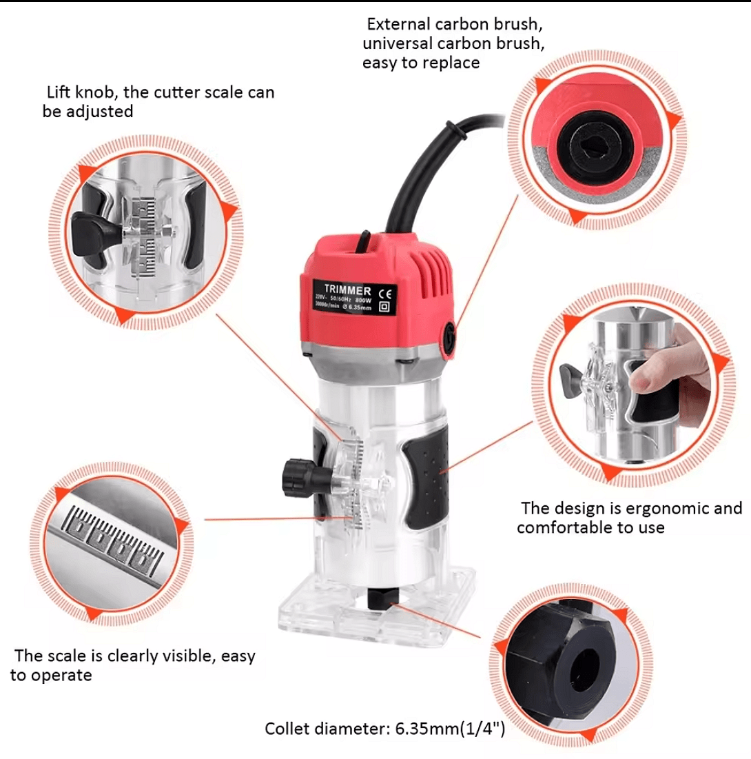 МИНИ ФРЕЗА ЗА ДЪРВО И PVC | Мощност: 800W