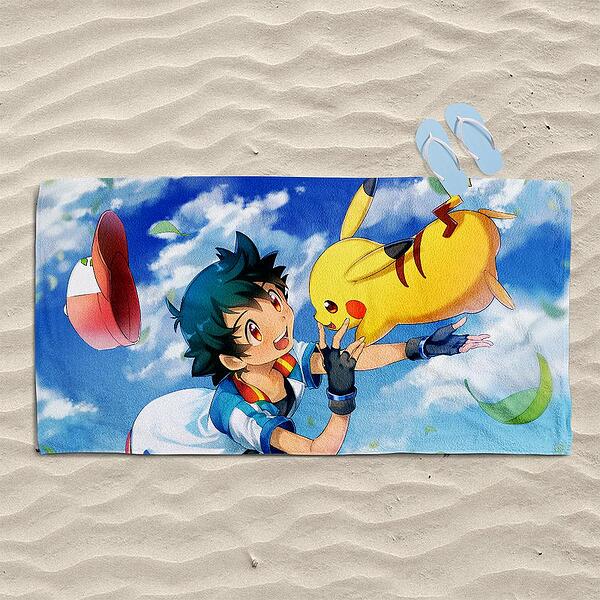 Плажна хавлиена кърпа Покемон: Пикачу