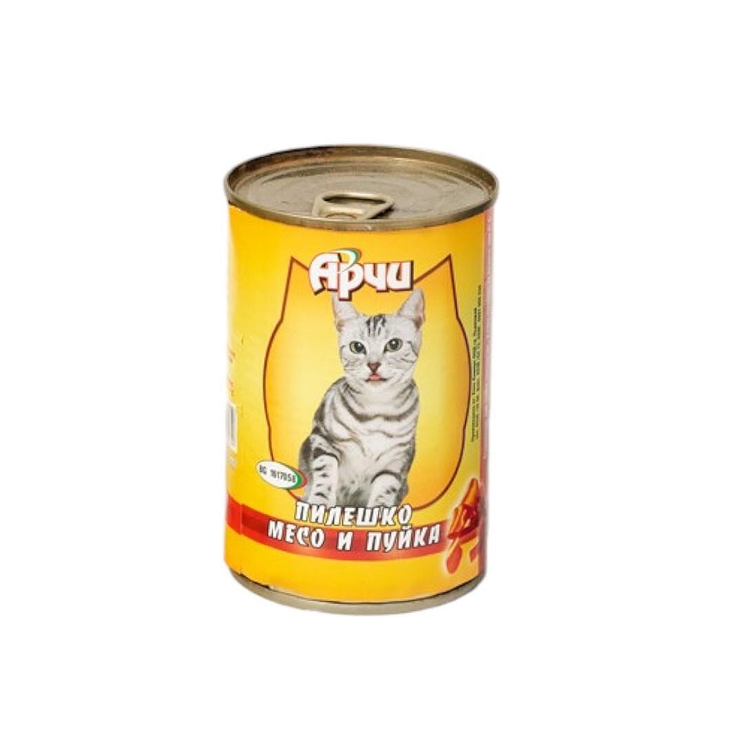 Котешка консерва Арчи 430гр Пиле и Пуйка