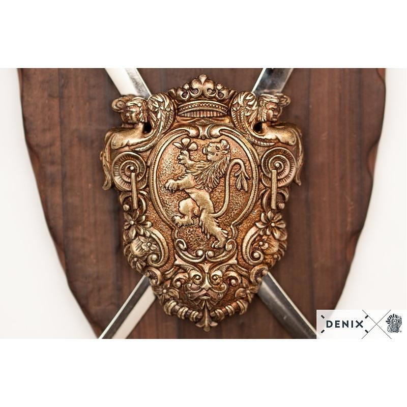 Декоративен герб с ризница и две саби – Denix, 22 см
