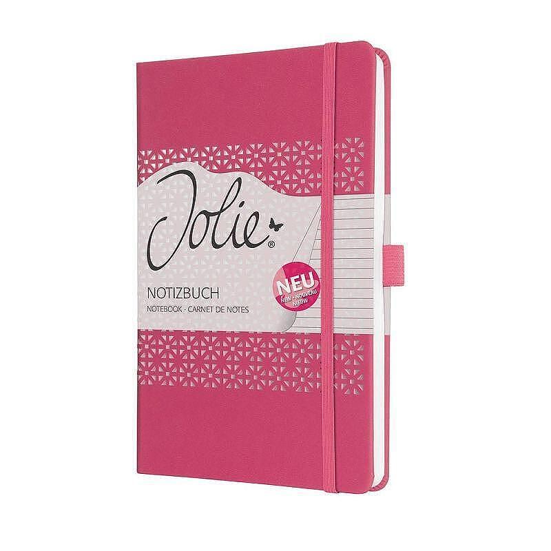 Бележник Sigel - Jolie, A5, на редове, твърди корици, розов