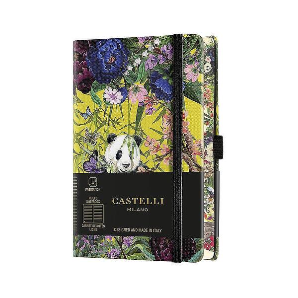 Тефтер Castelli Milano Eden - Panda, 9см x 16см, на редове
