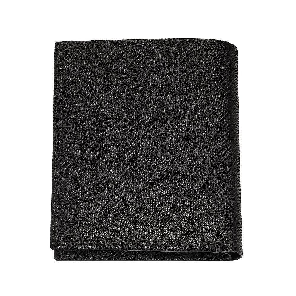 Вертикален мъжки портфейл Zippo Saffiano Tri-Fold, RFID защита, черен