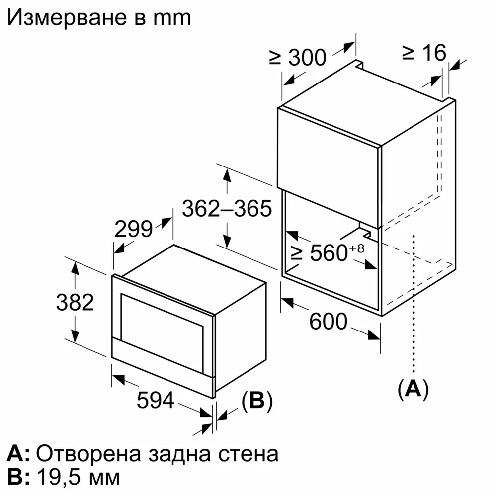 Вградена микровълнова фурна Bosch BFL7221W1 , 21 , Hydrolitic , Електронно