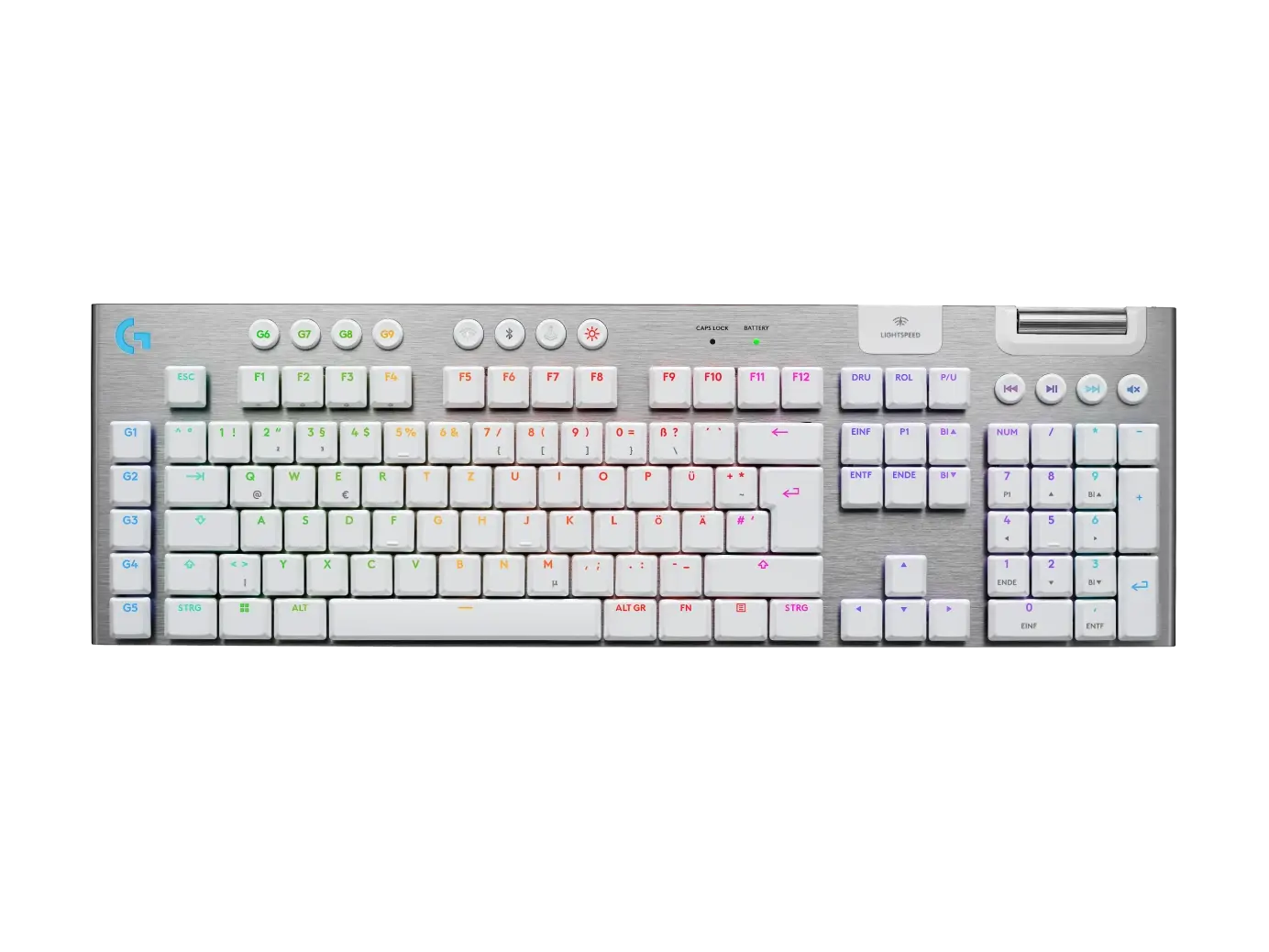 Безжична геймърска механична клавиатура Logitech G915X White Lightspeed ...