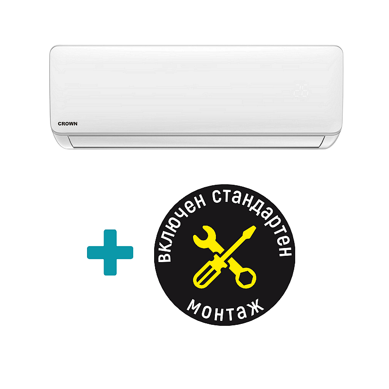 Пакет Климатик Crown CIT-09FO62AS+МОНТАЖ