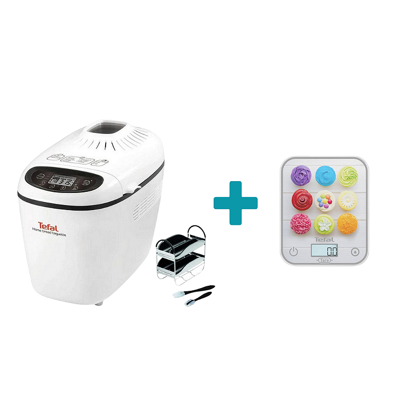 Пакет Хлебопекарна Tefal PF610138 + Кухненска везна BC50D4V0
