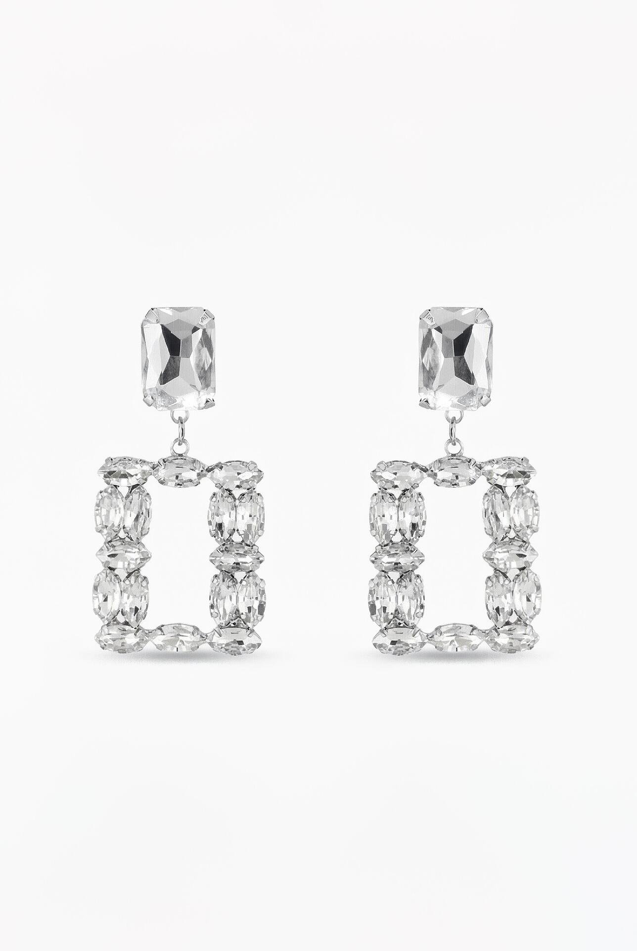 Кристални обеци „Crystal Frame“ в правоъгълна форма