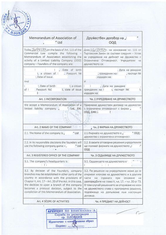 Articles of Association