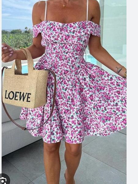 Розова лятна рокля на цветчета DESITA ️