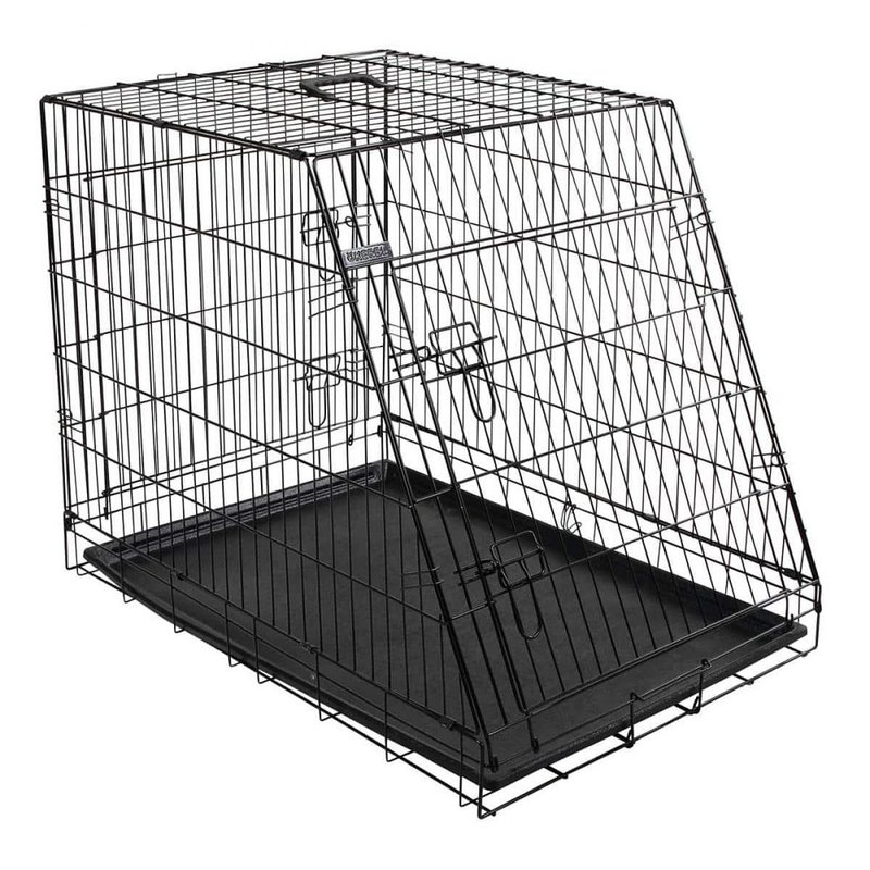 Kerbl - Dog Cage - Сгъваема метална клетка за кучета с две врати - скосена.