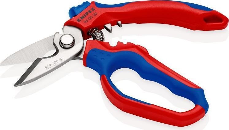 Cable Cutting and Crimping Scissors, chrome-plated, blue-red handle ...
