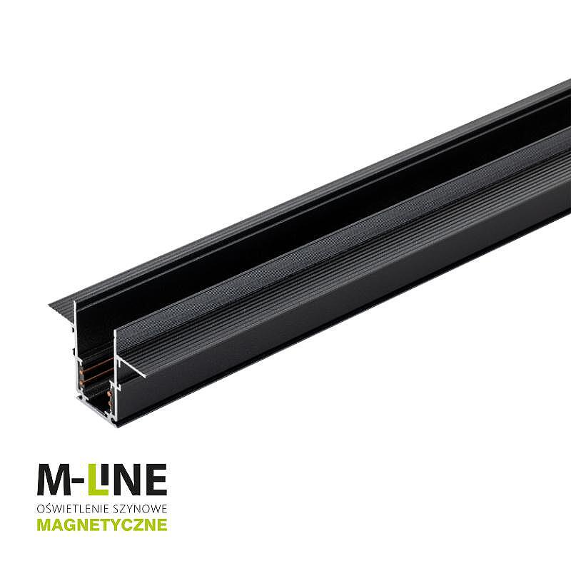 Magnetic track line, recessed, 1-phase, 1 m, black, M-LINE