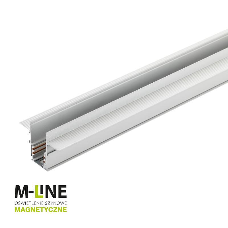 Magnetic track line, recessed, 1-phase, 1 m, white, M-LINE