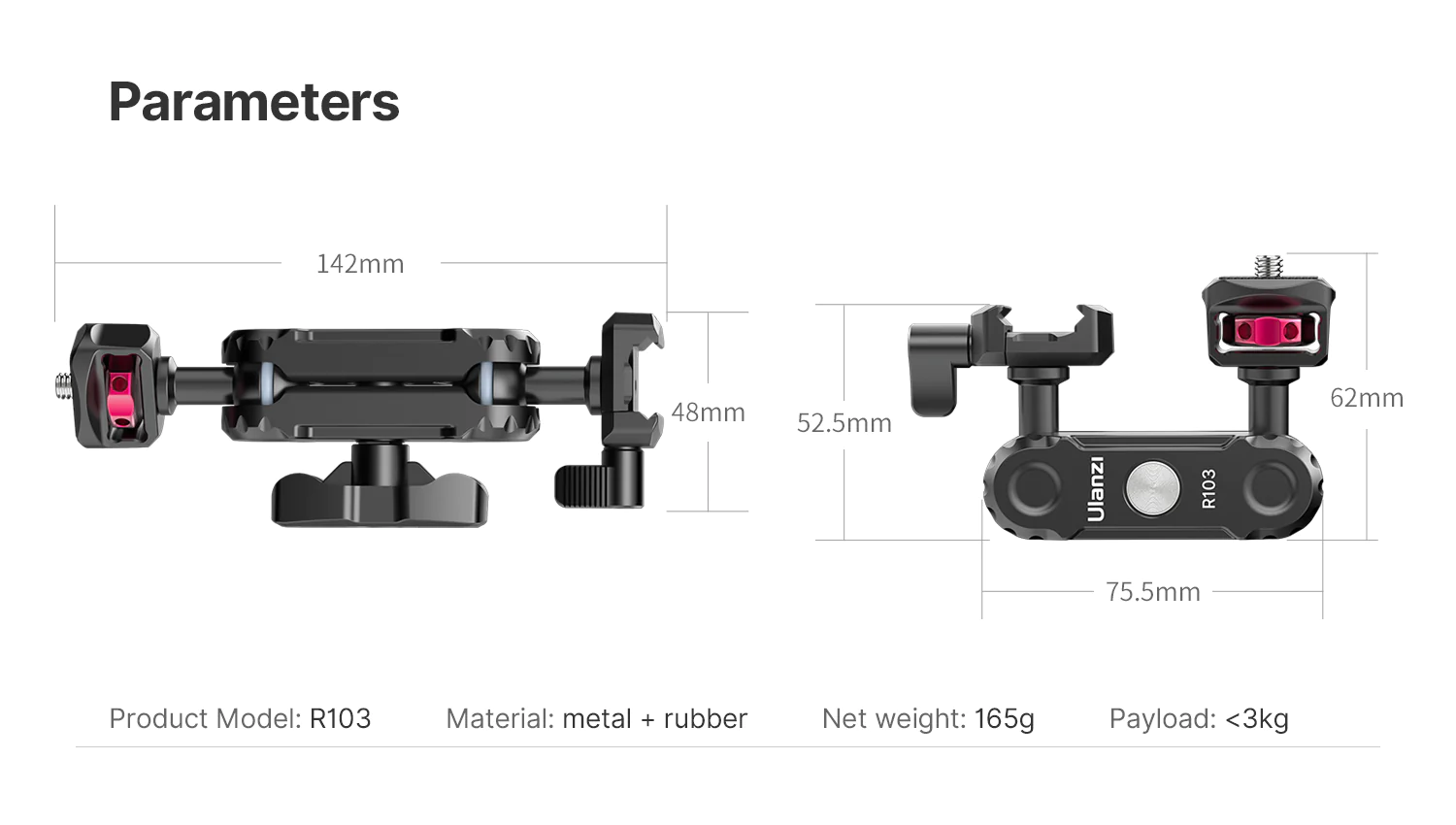 Ulanzi Мултифункционална Magic Arm С NATO Скоба за клетки