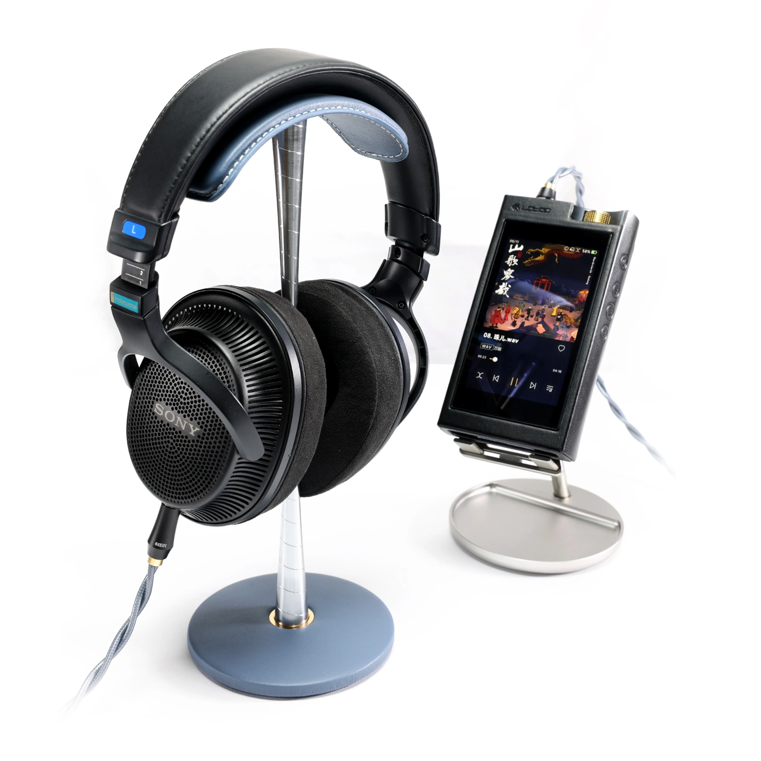 ddHiFi HS270-Blue Headphone Stand with Leather Arc