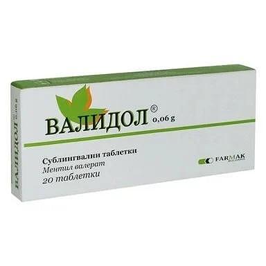 Валидол таблетки за успокоение 60мг. х 20бр. | Validol tranquilizer tab ...