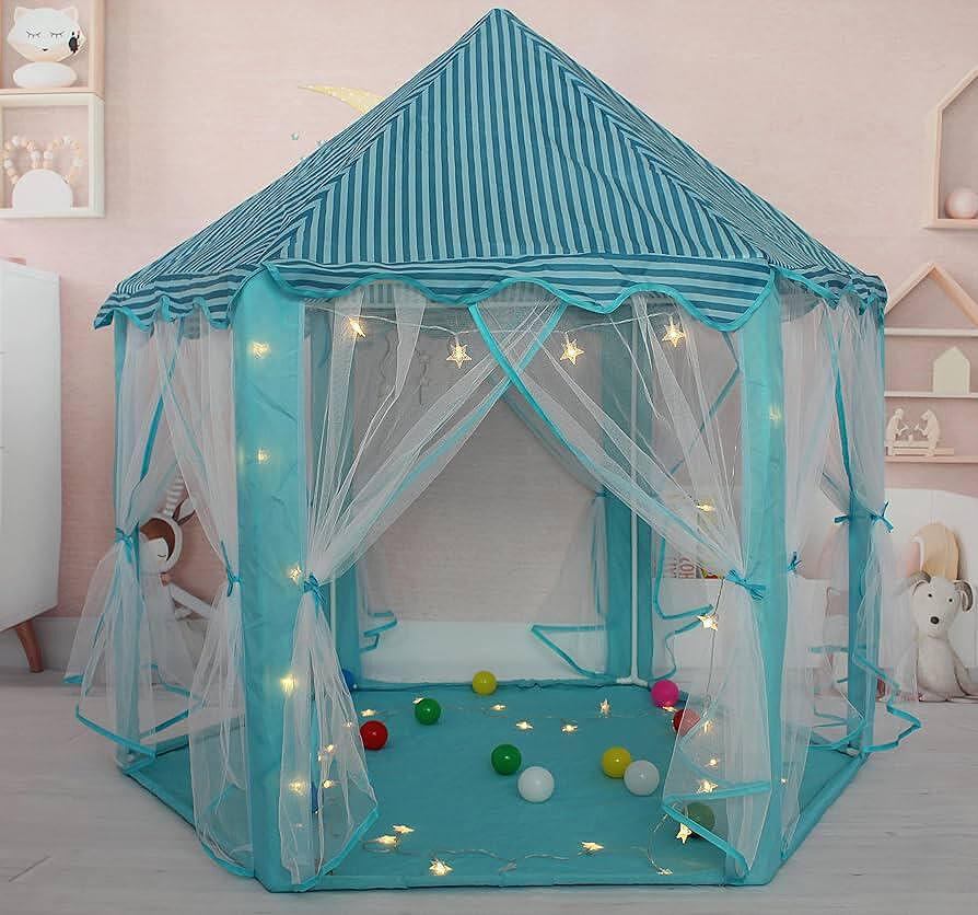 Детска палатка „Магически замък“ – Син рай за игри и мечти